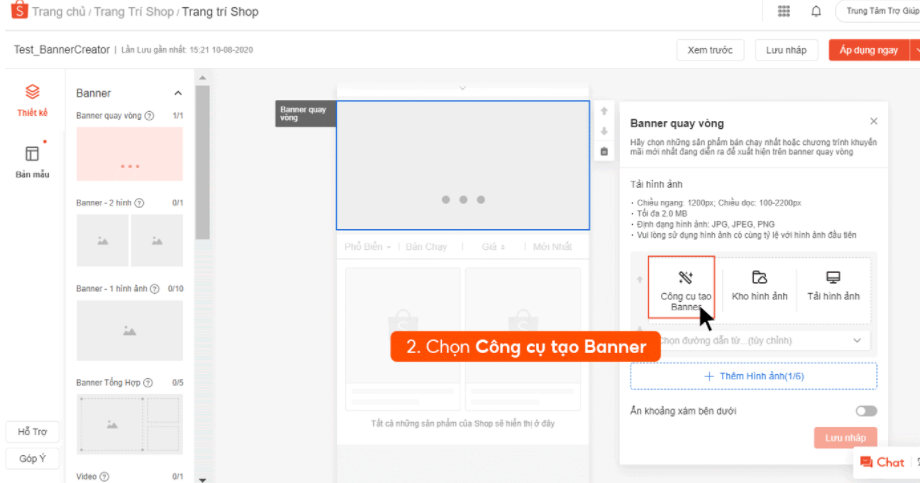 Hướng dẫn cách tạo Banner Shopee đơn giản cho chủ gian hàng