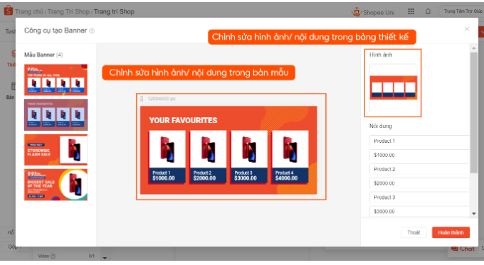 Hướng dẫn cách tạo Banner Shopee đơn giản cho chủ gian hàng
