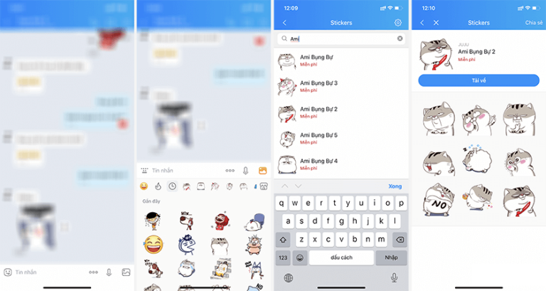 Mách bạn 2 cách tải Sticker mèo Ami bụng bự Zalo, Facebook