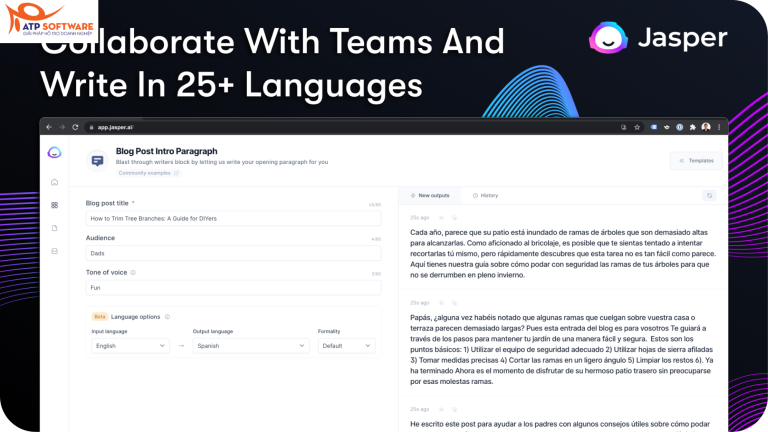 Jasper Phần mềm viết AI 2025 Kho ứng dụng - ATP Software