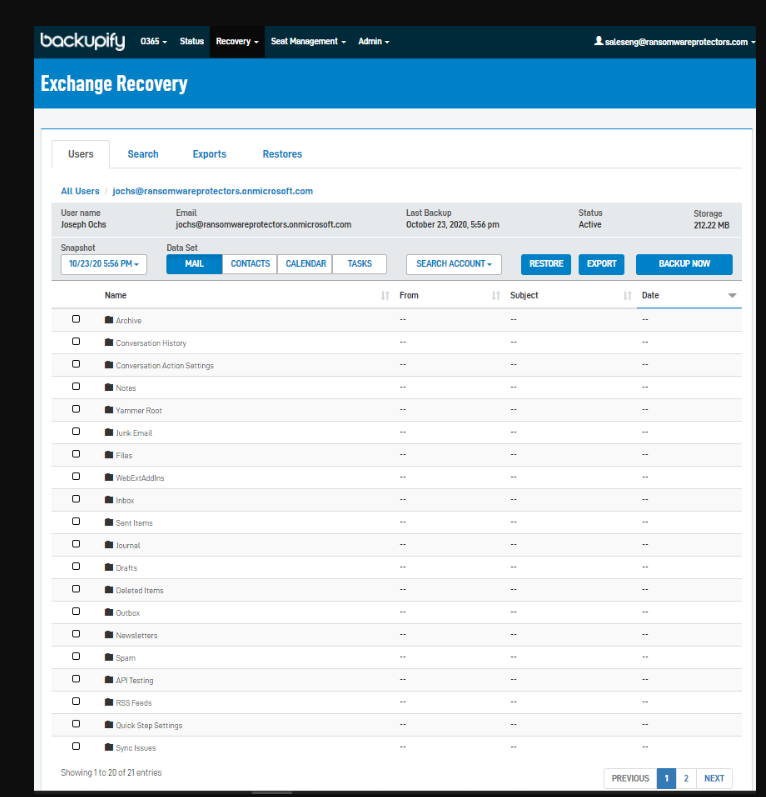 Datto Backupify - Quản Lý Dữ liệu - 2024 - ATP Software