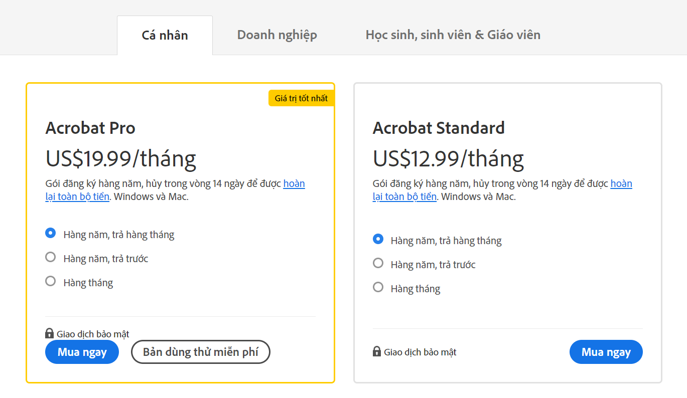 Adobe Acrobat-Phần mềm chỉnh sửa file PDF